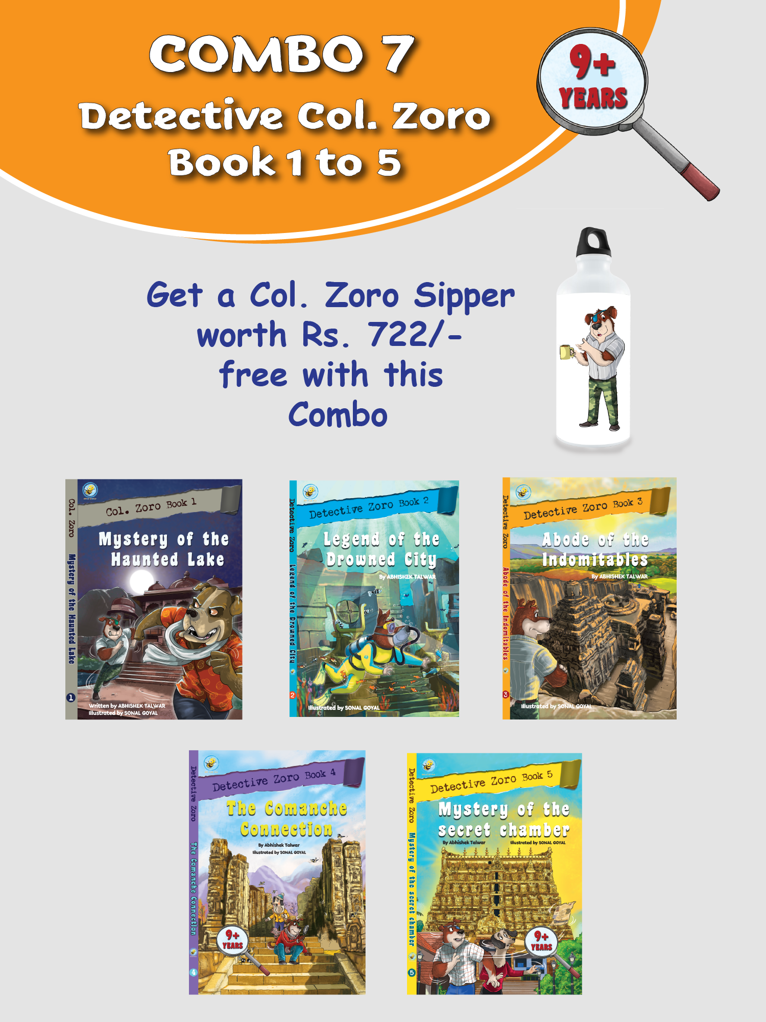 Detective Col. Zoro mystery novels for 7 to 12 year old's
